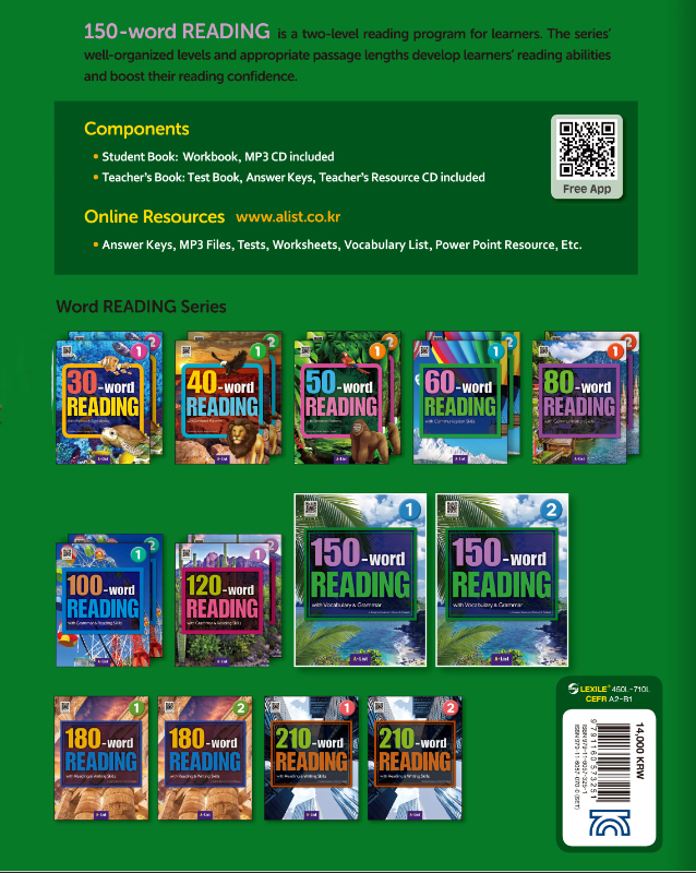 150 Word Reading 1 SB wWB 단어문장쓰기노트(App)