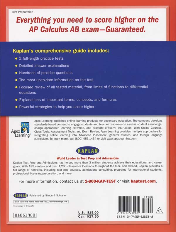 KAPLAN AP Calculus AB (2005 Edition)