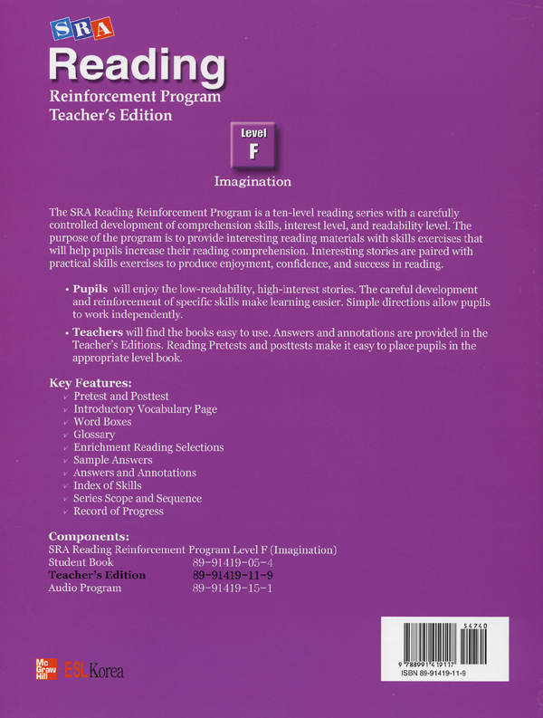 SRA Reading Reinforcement Program LEVEL F TE